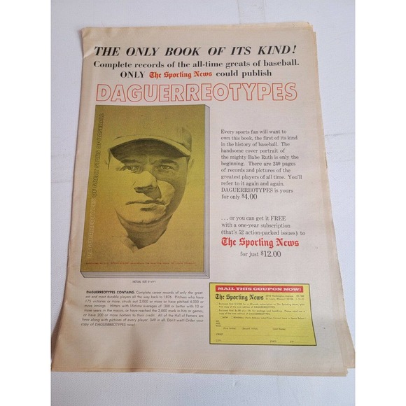 Vintage | Other | Vintage 96s Sporting News Newspaper Babe Ruth ...